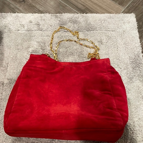 LJ Simone | Bags | Lj Simone Suede And Leather Red Bag | Poshmark